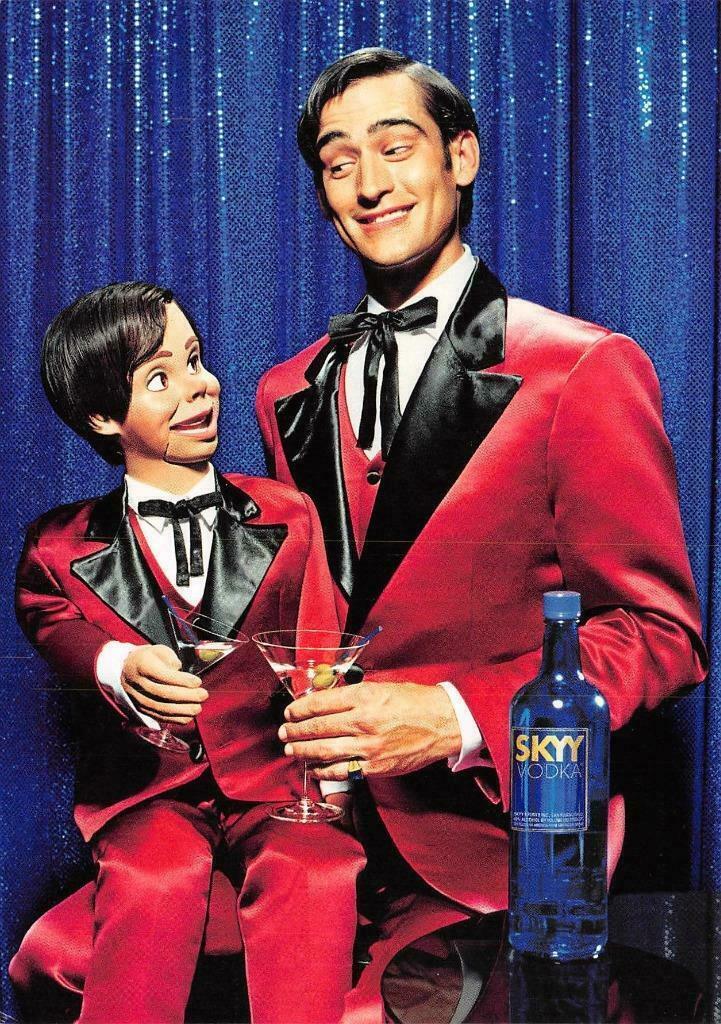 Advertising SKYY VODKA Drinking Buddies~Ventriloquist OVERSIZE Modern ...