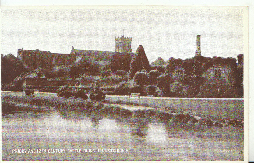 Dorset Postcard - Priory and 12th Century Castle Ruins, Christchurch ...