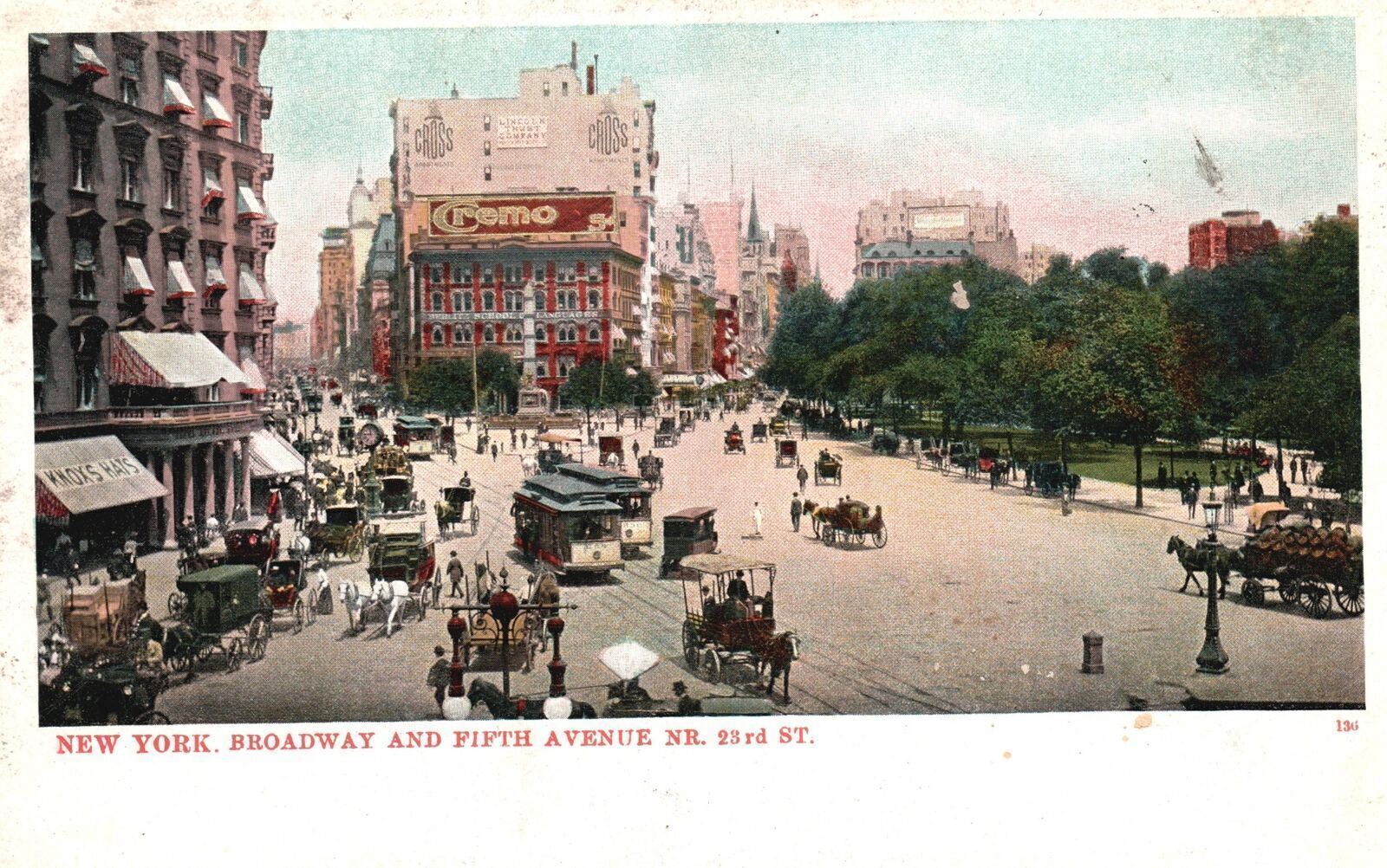 Vintage Postcard Broadway & Fifth Avenue Shopping District Cremo New ...