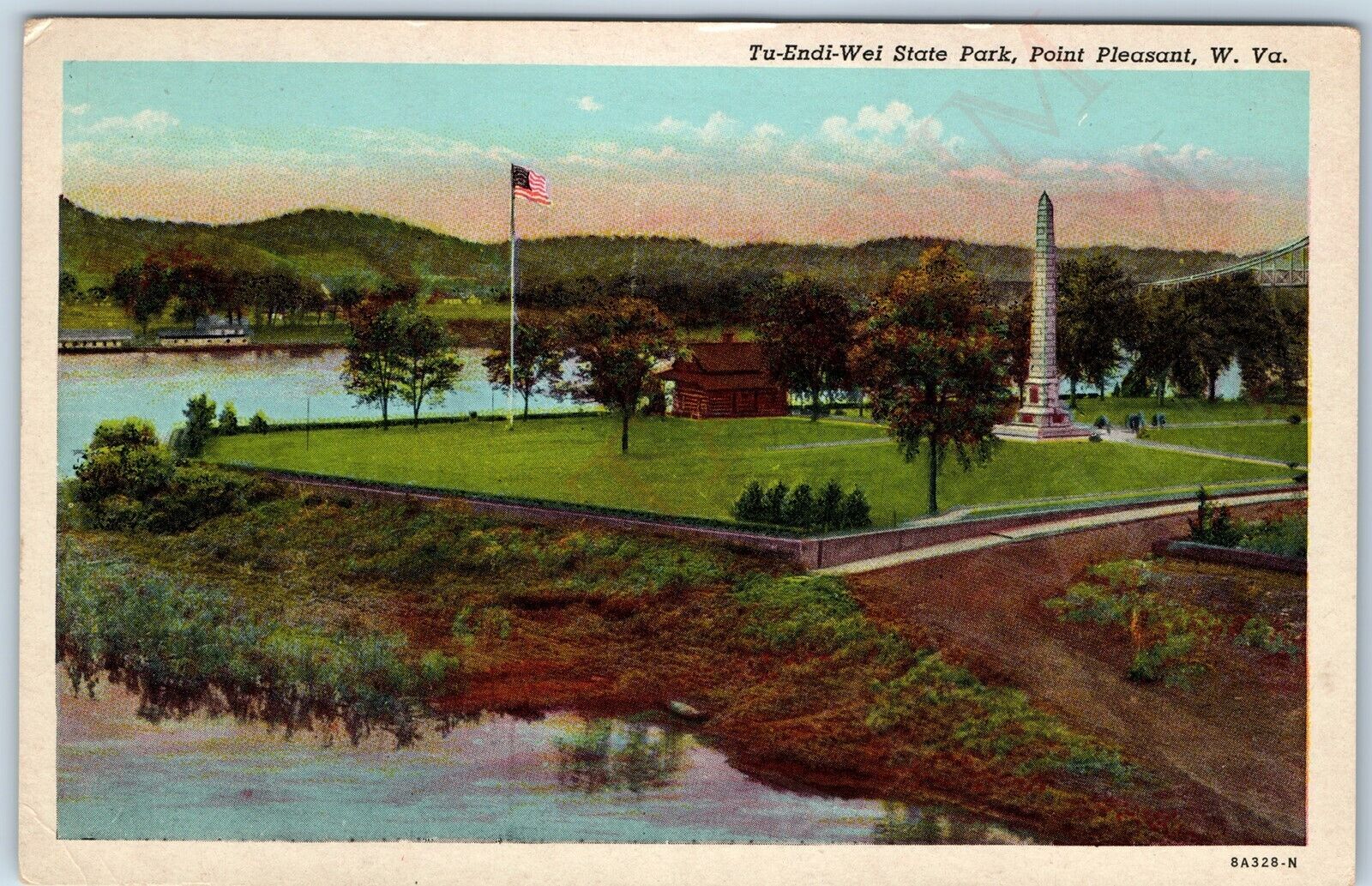 1938 Point Pleasant, WV Tu-Endi-Wei State Park Obelisk Pioneer War ...