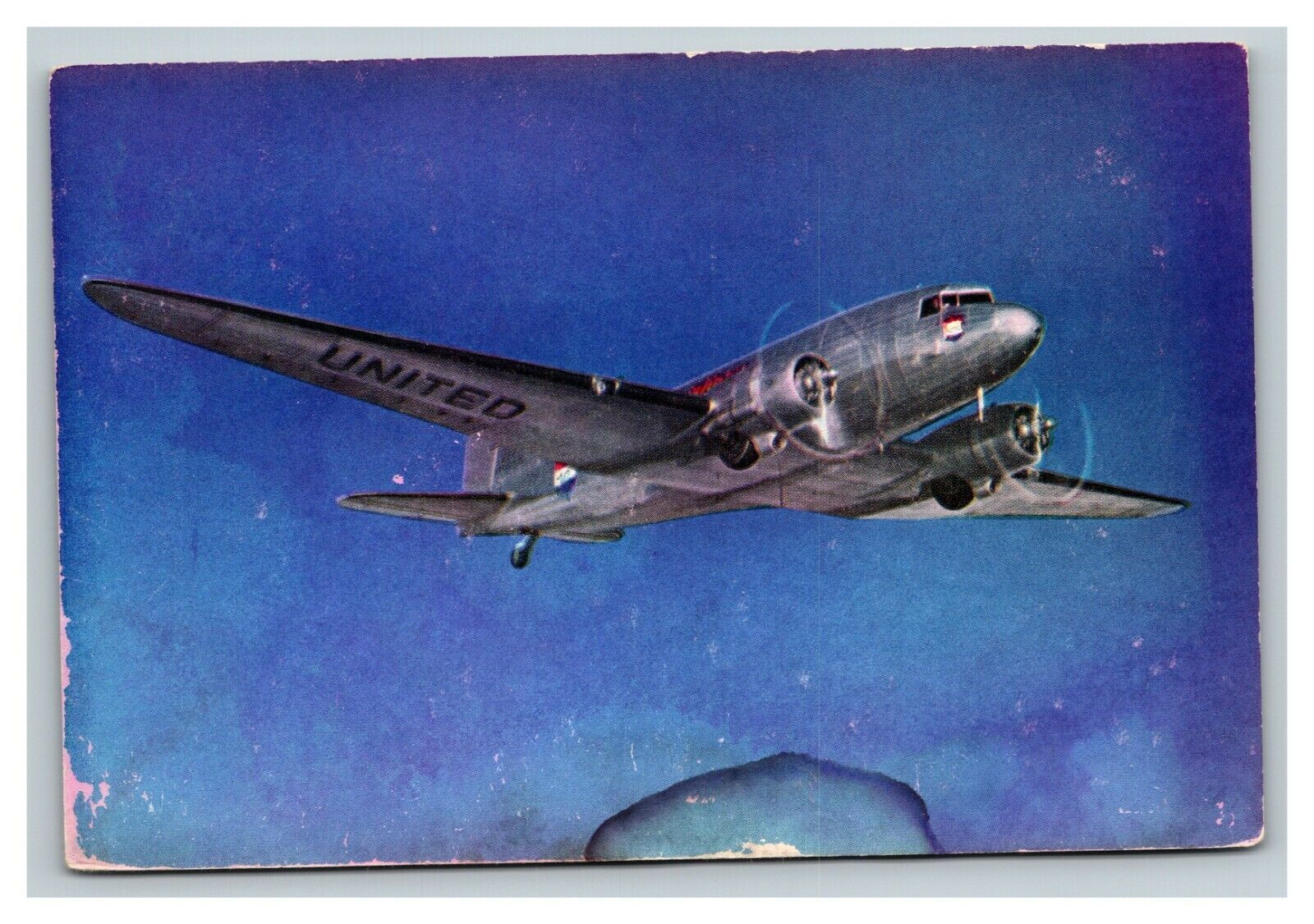 Vintage 1940's Advertising Postcard United Airlines Mainliner Plane in ...