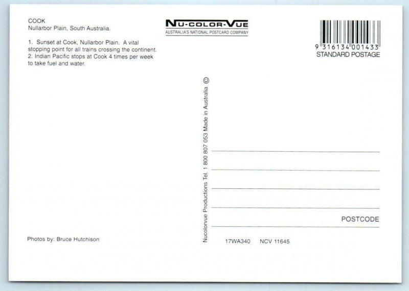 COOK, Nullarbor Plain South Australia ~Sunset INDIAN PACIFIC Train 4x6 ...