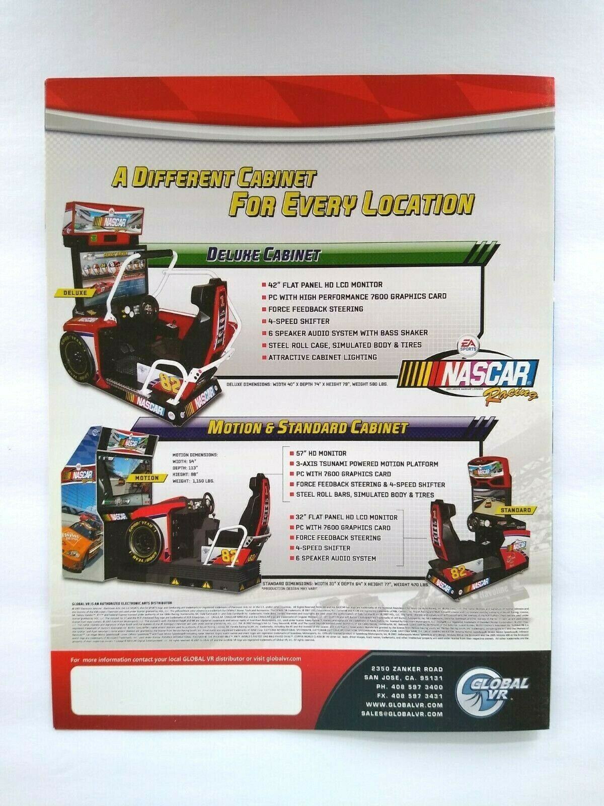 Nascar Racing Arcade FLYER Original Video Game Art Print EA Sports ...