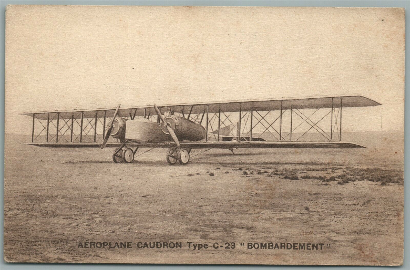 French Biplane Caudron Bombardement WWI ERA Antique Postcard | Topics ...