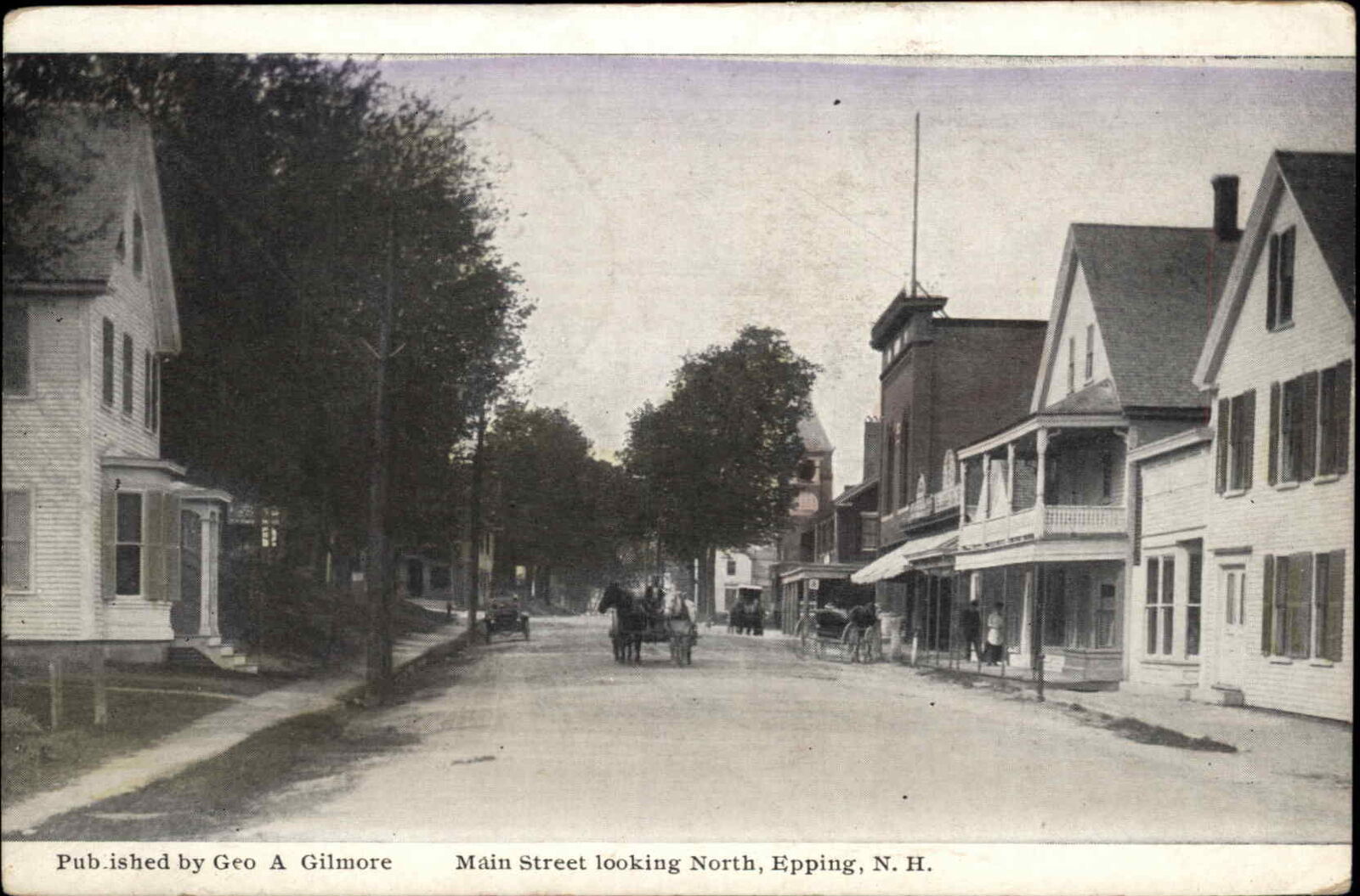 Epping New Hampshire NH Main Street Horse Carriage Frank Swallow c1900s ...