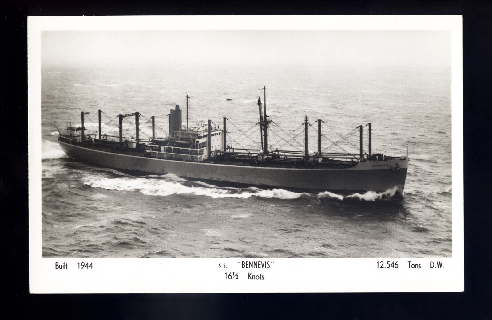 ca0718 - Ben Line Cargo Ship - Bennevis - built 1944 - plainback ...