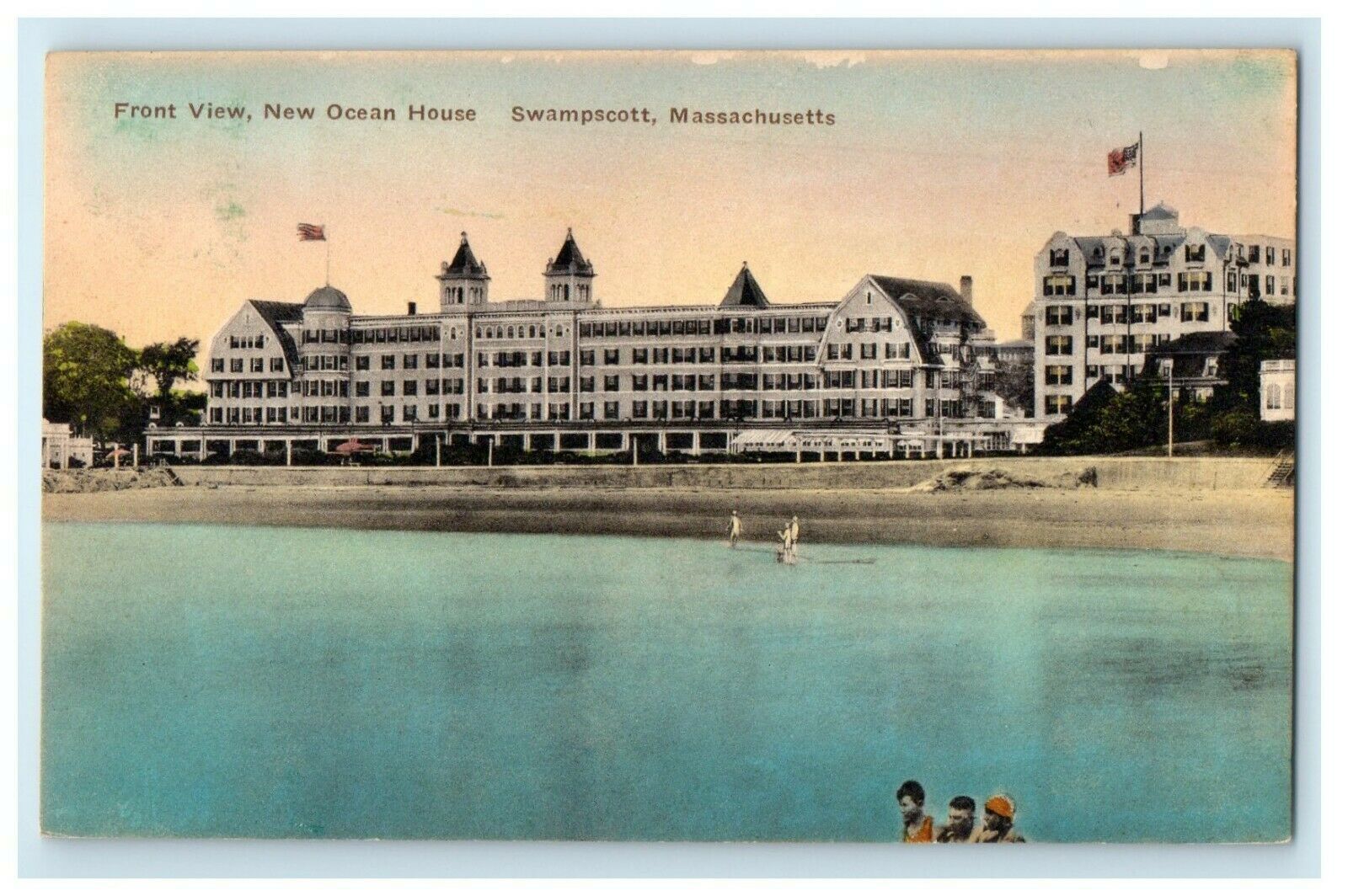 1934 Front View New Ocean House Handcolored Swampscott Massachusetts MA ...
