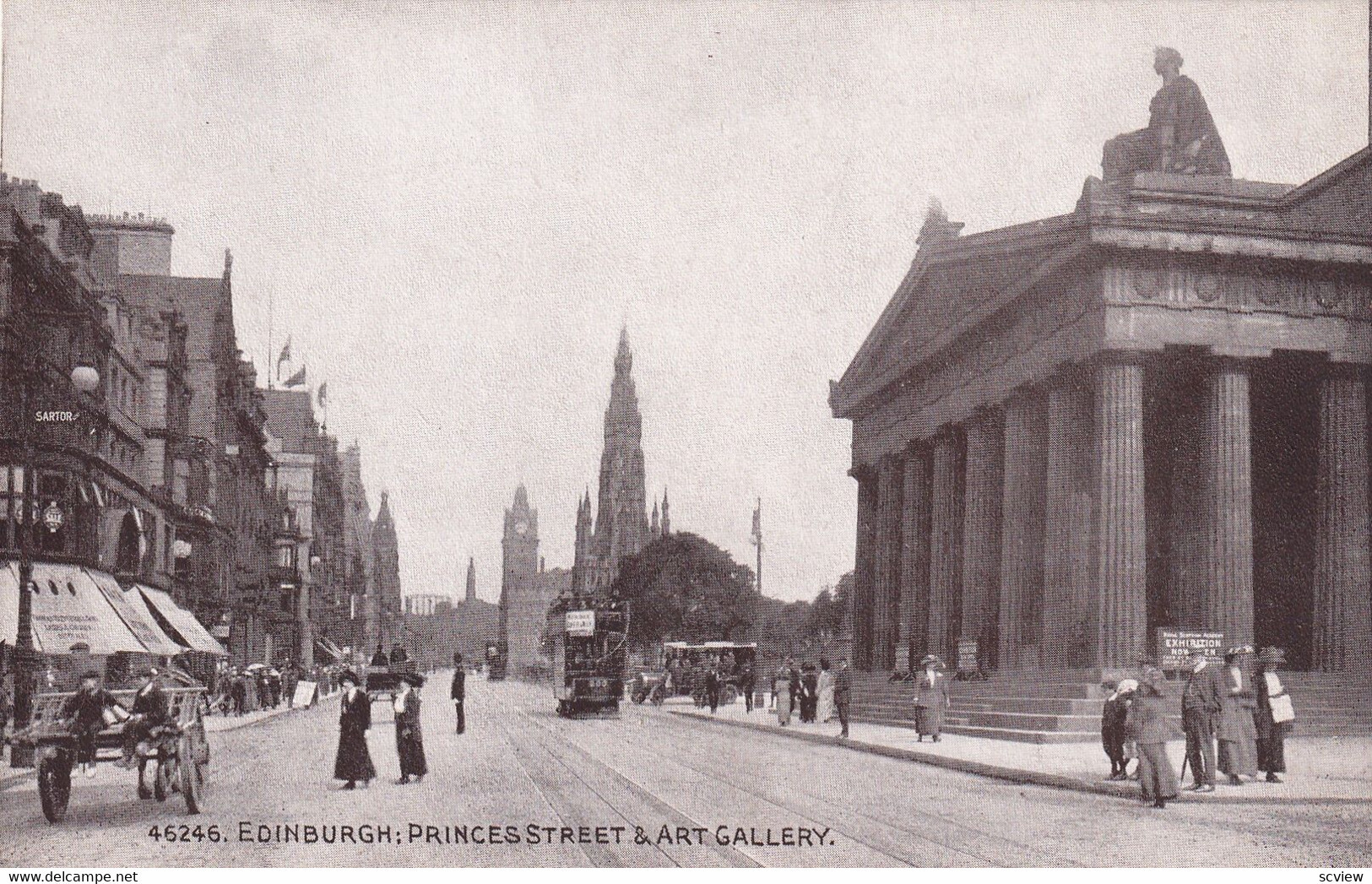 EDINBURGH, Scotland, 1900-1910s; Princes Street And Art Gallery ...