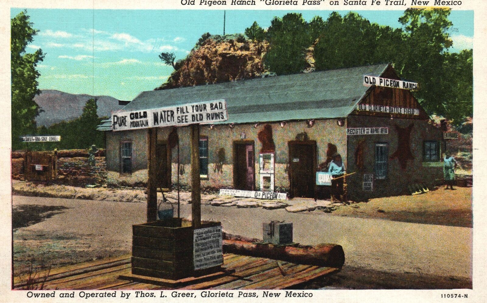 New Mexico, Old Pigeon Ranch Glorietta Pass Santa Fe Trail NM Vintage ...