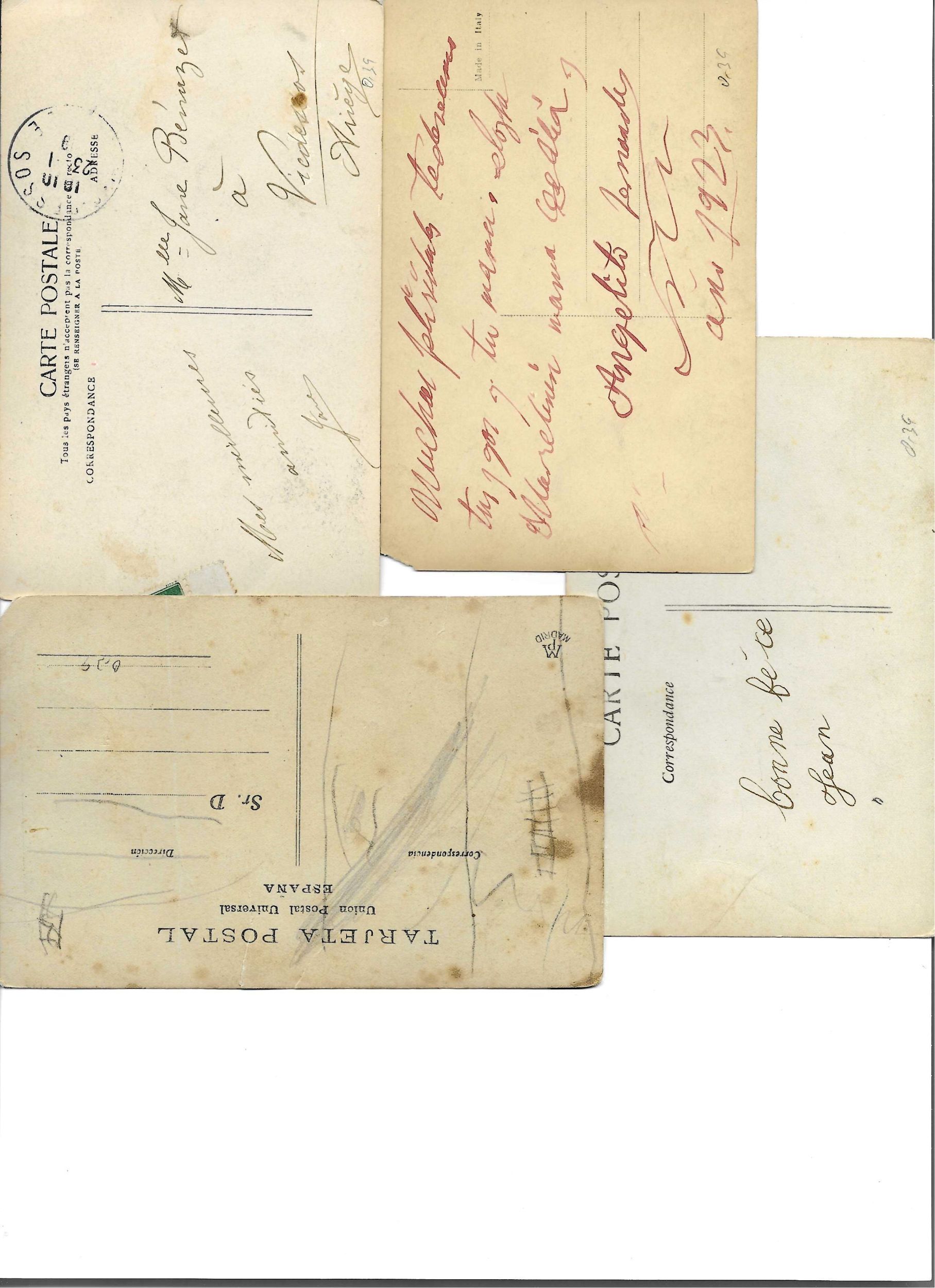 "Children. Scenes" Lot of 4 Old vintage French postcards 1900-1920s ...