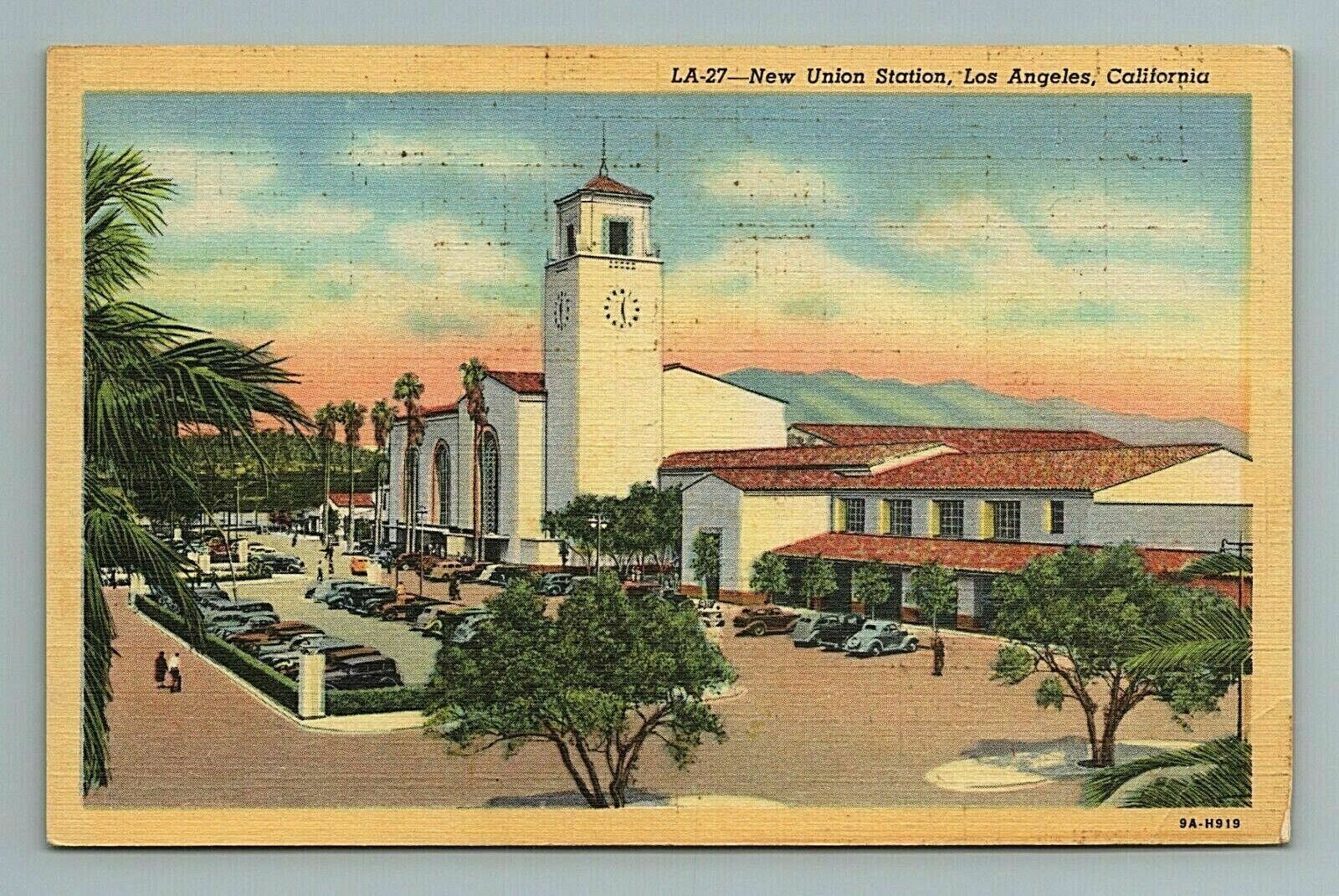 Union Station Parking Lot Cars Clock Tower Los Angeles California ...