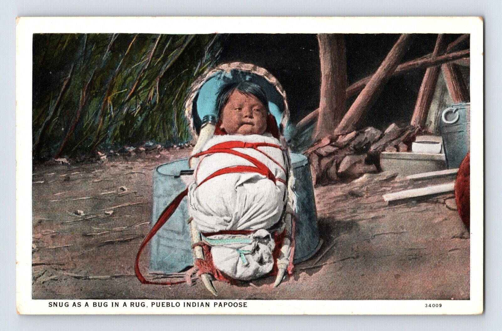 Postcard Pueblo Native American Indian Papoose Baby 1930s Unposted ...