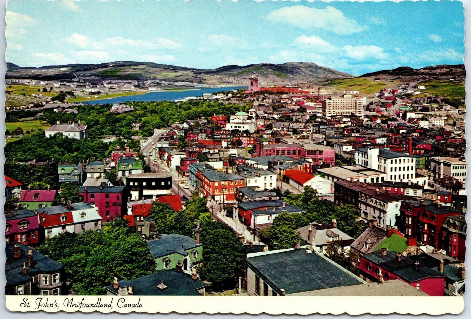Vintage Continental Size Postcard Bird's EYE View of ST. John's ...