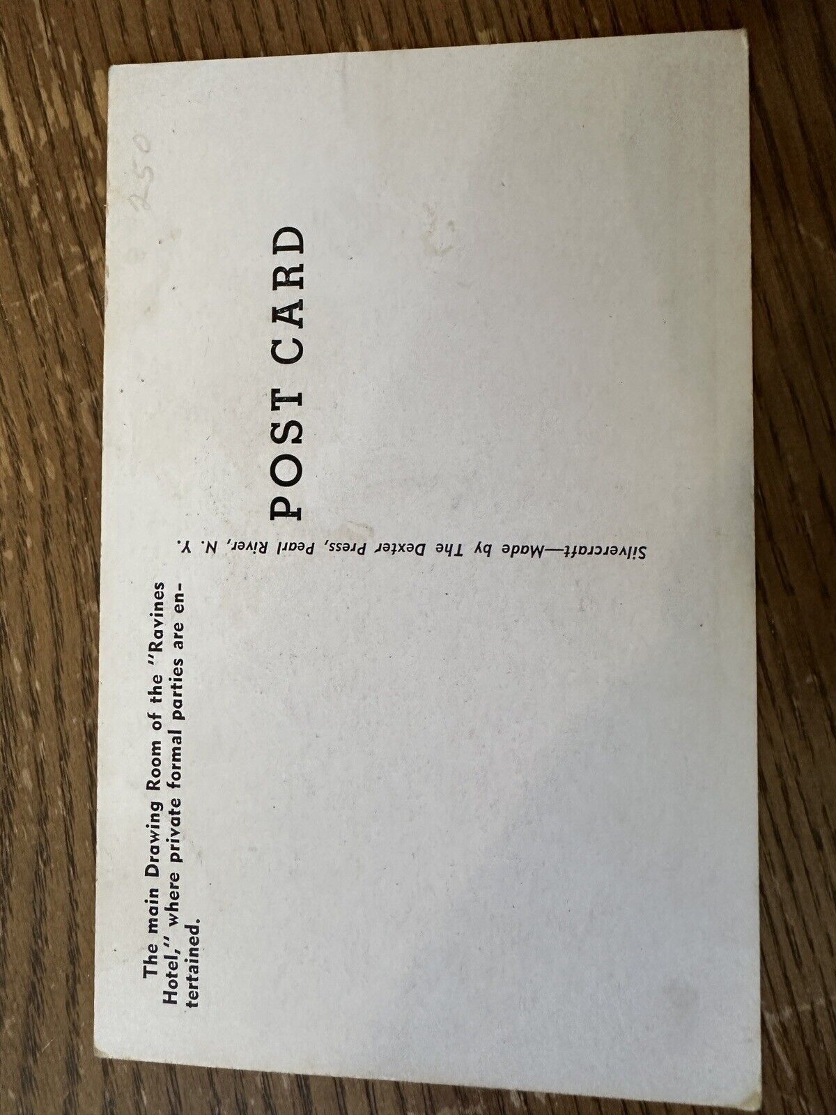 Original Vintage Postcard Early 1900's Interior View Ravines Hotel ...