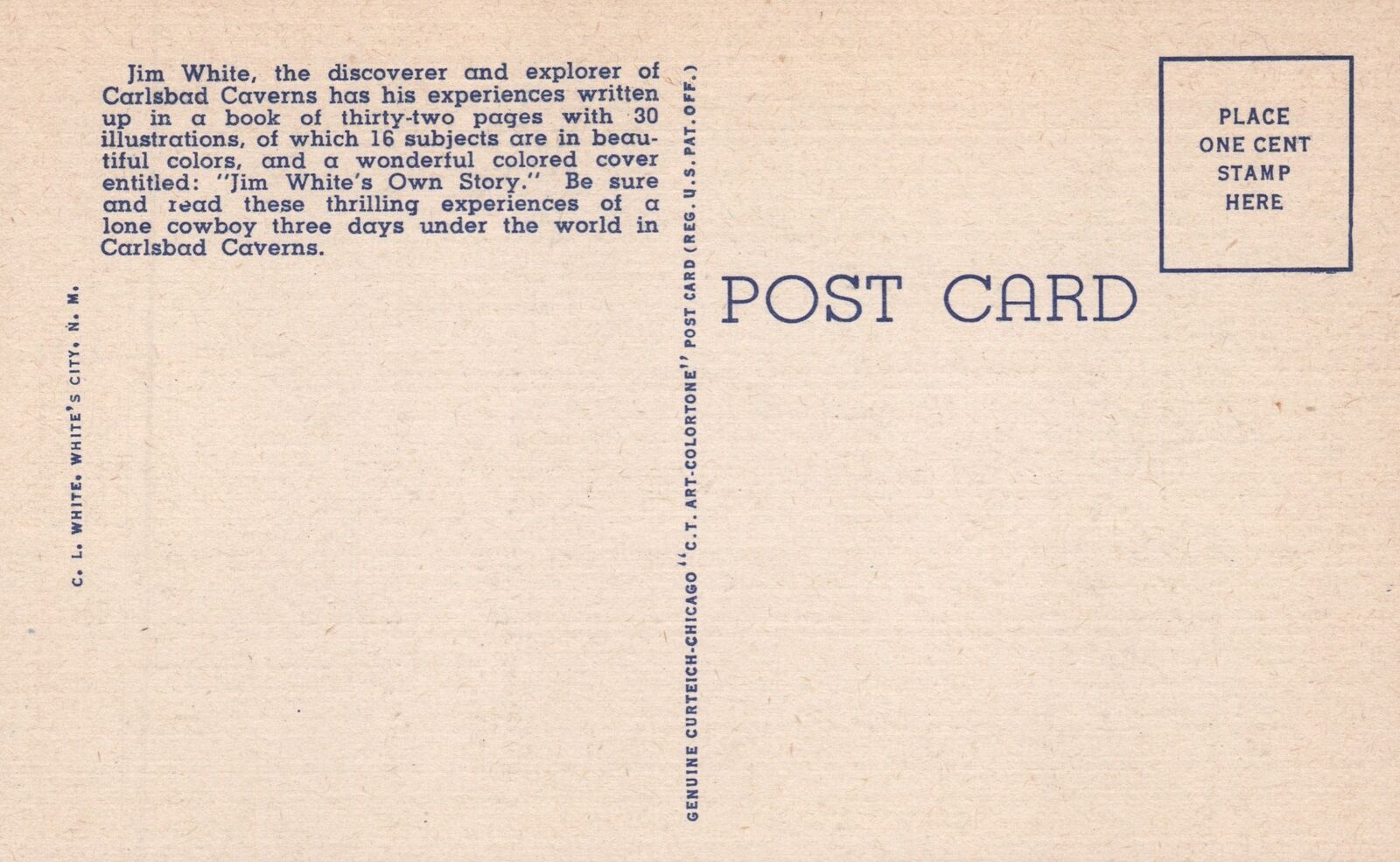 Vintage Postcard Exit From King Palace Carlsbad Cavern National Park ...