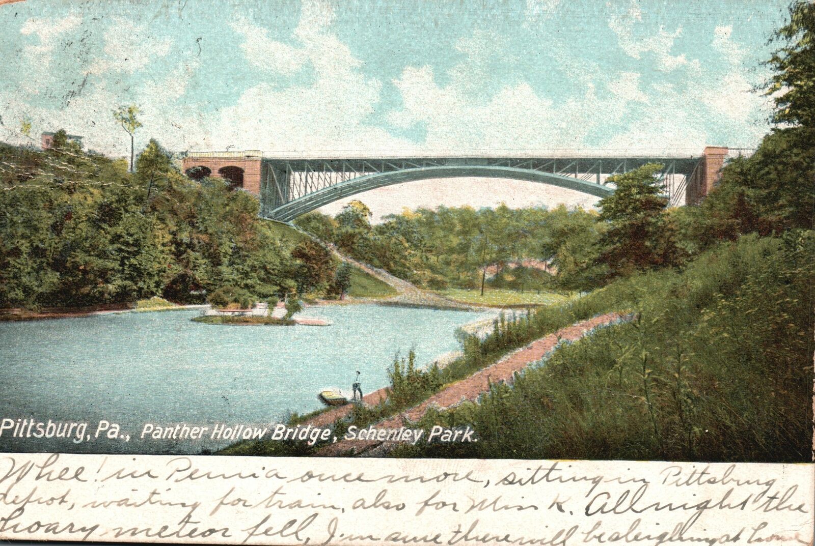 Vintage Postcard 1906 Panther Hollow Bridge Schenley Park Pittsburgh ...