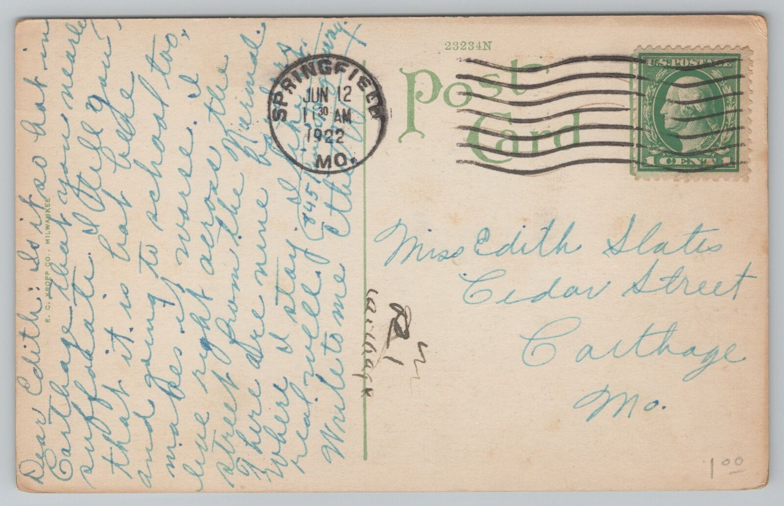 Springfield Missouri~Frisco Office Building~American Flag~Vintage ...