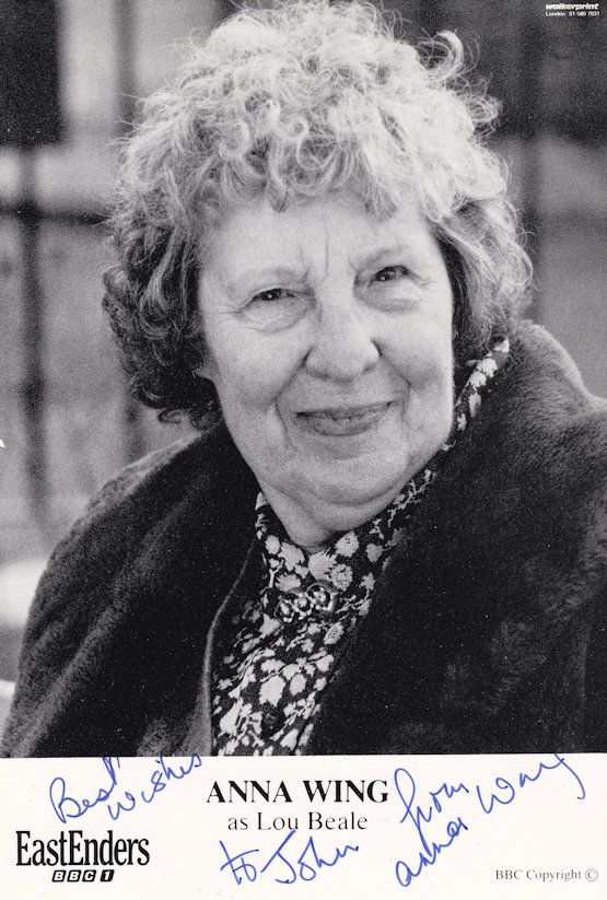 Anna Wing Eastenders Vintage BBC Hand Signed Cast Card Photo | Topics ...