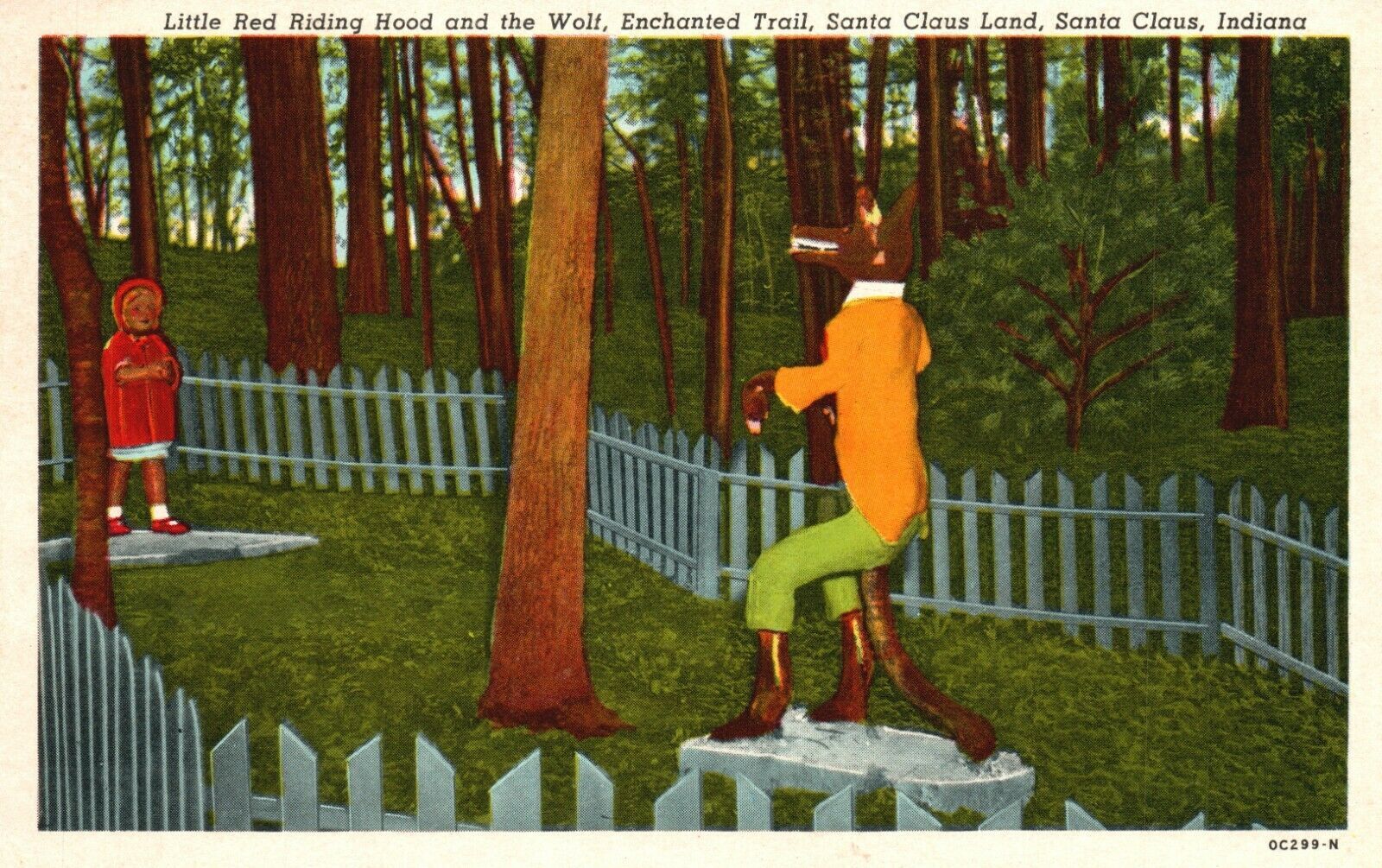 Vintage Postcard 1967 Little Red Riding Hood & the Wolf Enchanted Santa ...