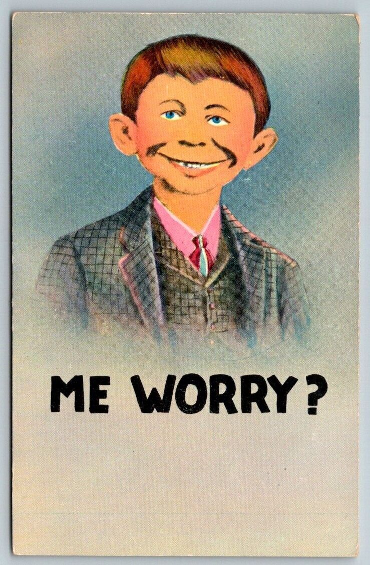 Alfred E. Newman Humor Comic Me Worry? Mad Magazine Postcard | Other ...