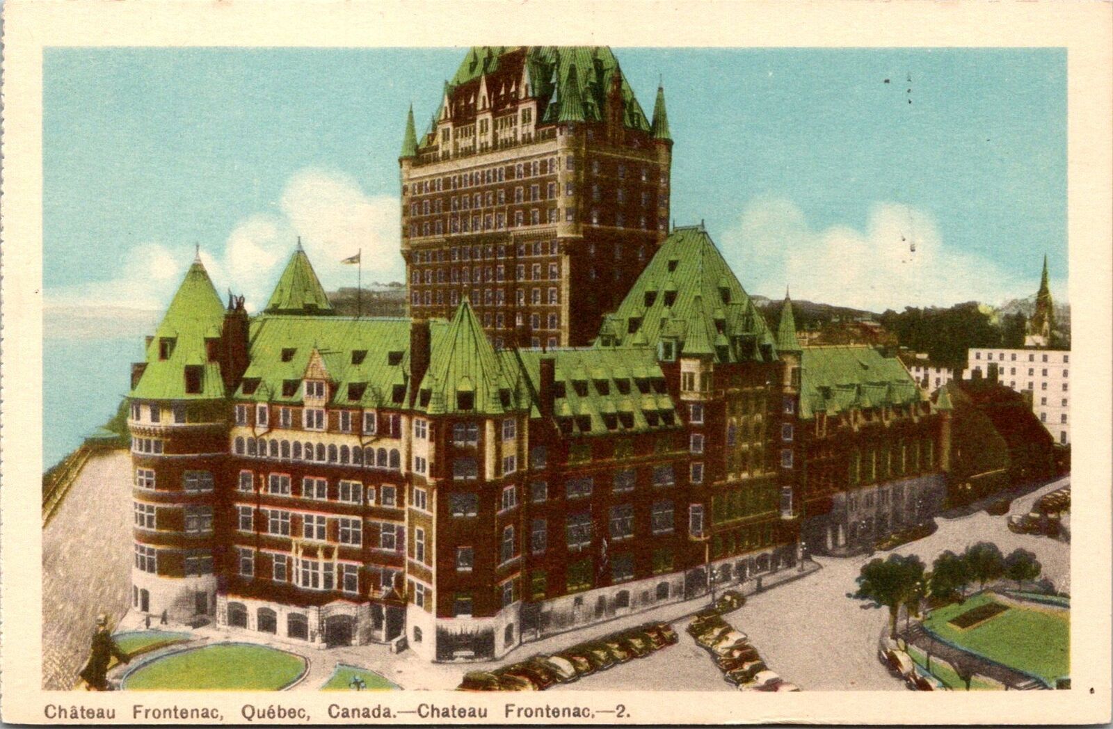 Vintage Postcard View of the Chateau Frontenac at Quebec City Canada ...