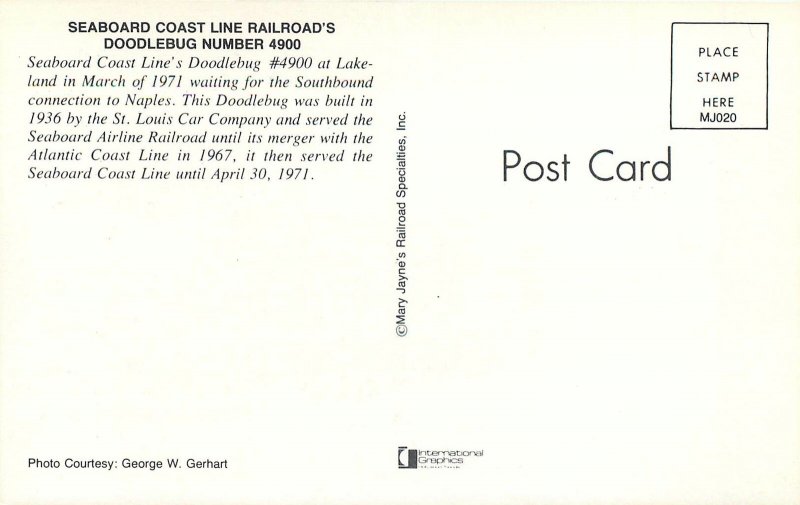 seaboard coast line railroad doodlebug number 4900 locomotive railroad ...