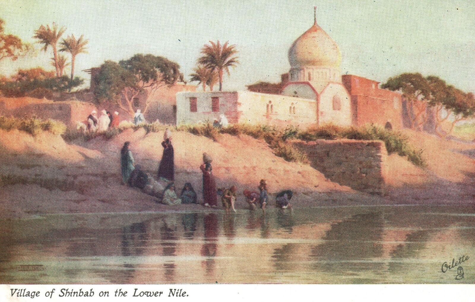 Vintage Postcard 1910's Egyptian Village of Shinhab on The Lower Nile ...