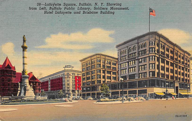 Lafayette Square Buffalo Public Library Soldiers Monument Hotel ...