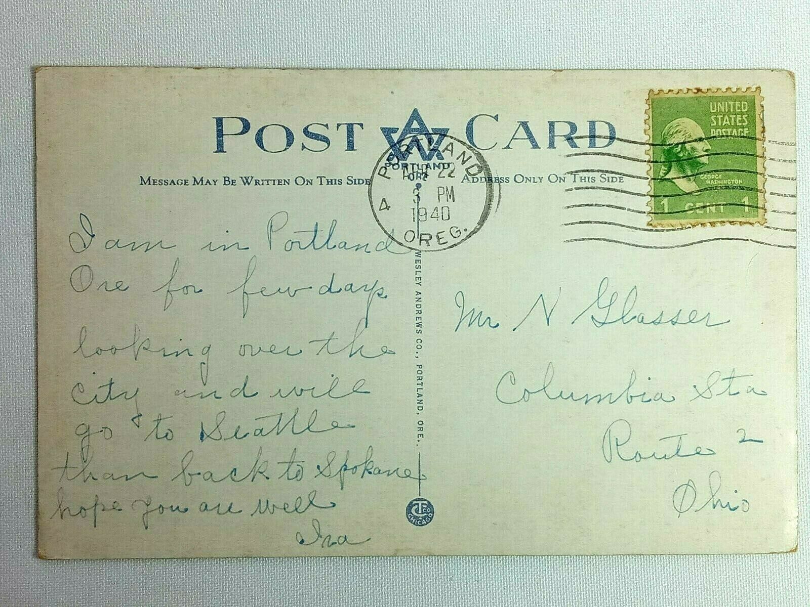 Vintage Postcard 1940 Columbia River Highway at Rowena Heights Oregon ...