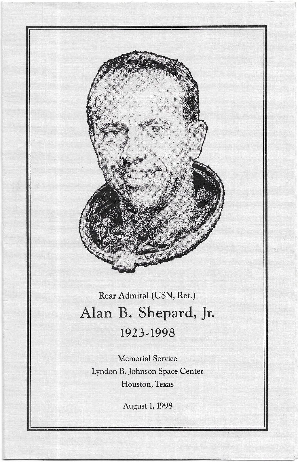 1998 Alan B. Shepard Jr, Memorial Service Program from LBJ Space Center (57881) | Ephemera ...