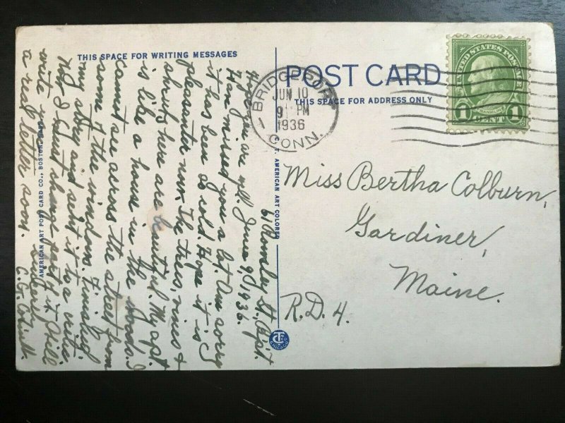 Vintage Postcard 1936 Perry Memorial Arch Seaside Park Bridgeport ...