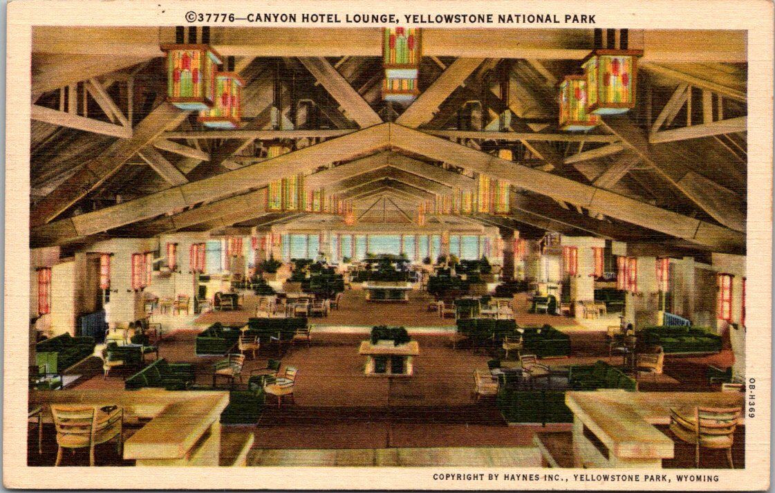 Yellowstone National Park Canton Hotel Lounge Curteich | United States ...