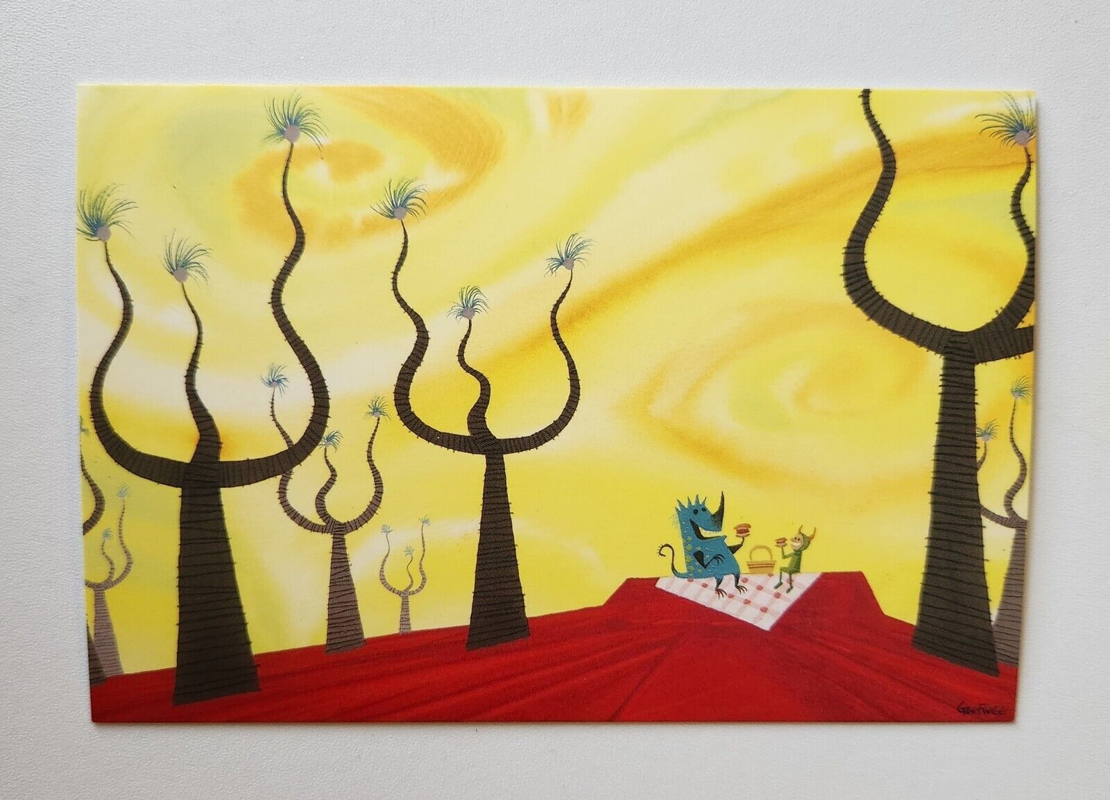 Monsters Inc Picnic Concept Art by Geefwee Boedoe Pixar Postcard ...