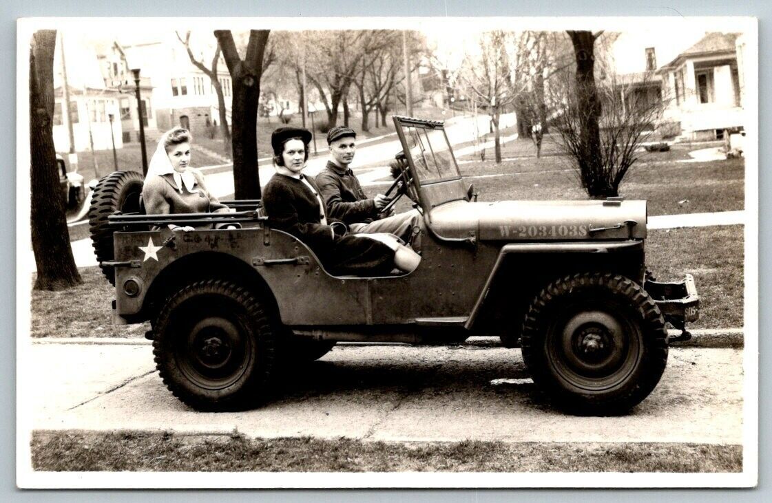RPPC WW2 Jeep Willey M-203403S US Army Real Photo Postcard | United ...