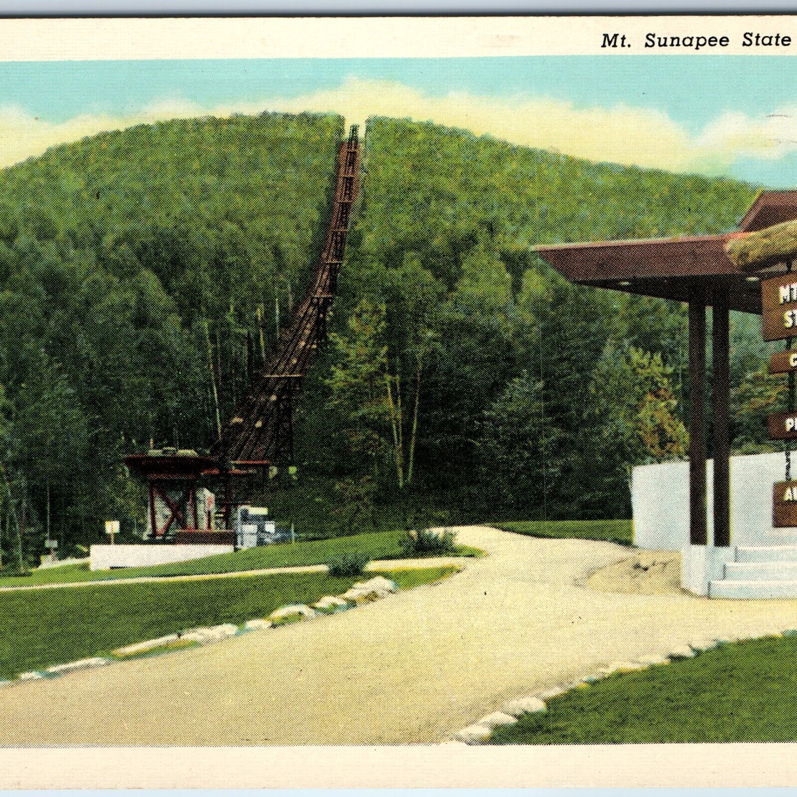 1949 Mt. Suanpee State Park, NH Chair Lift Railway Sign Ticket ...