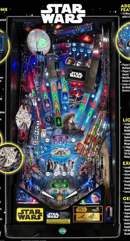 Star Wars Limited Edition Pinball FLYER Original NOS Space Age Sci Fi ...