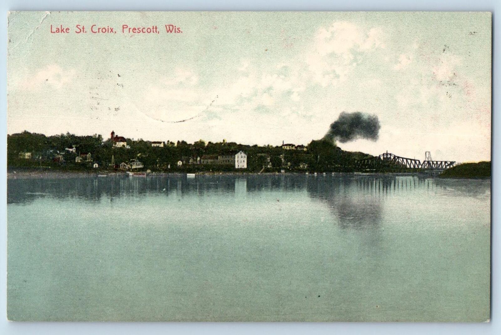 Prescott Wisconsin WI Postcard Lake St. Croix Residence Section Water ...