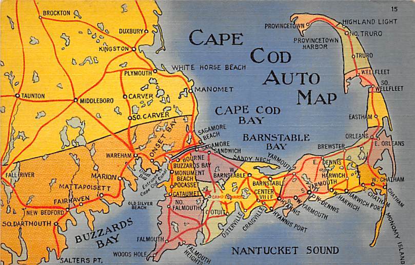 Cape Cod Auto Map USA Map Unused | Topics - Other, Postcard / HipPostcard