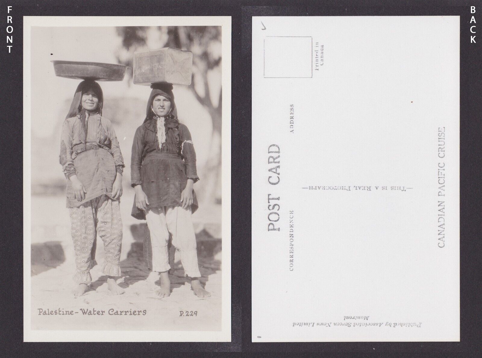 Vintage postcard, Judaica, Palestine, Water Carriers, Unposted | Asia ...
