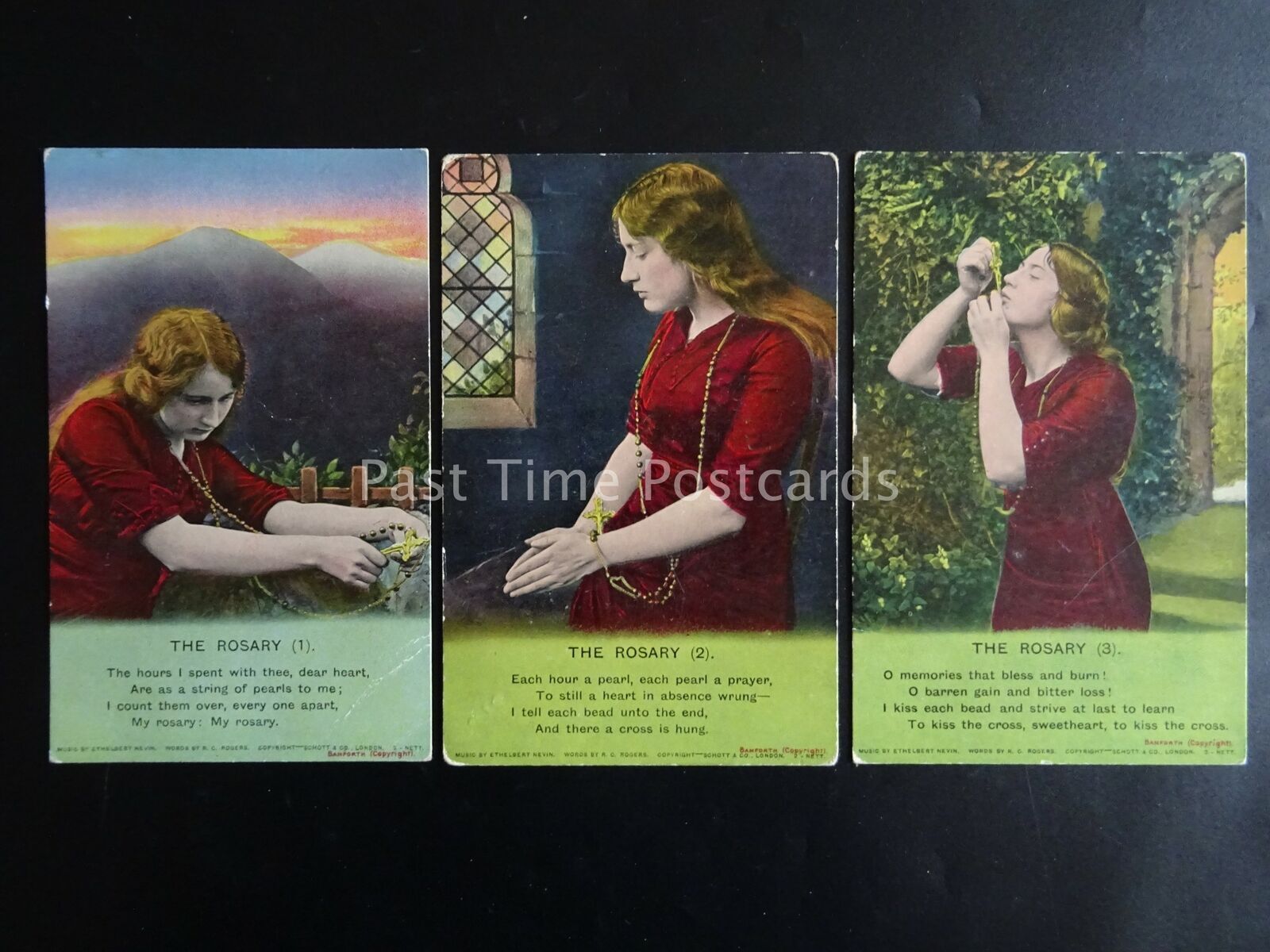 THE ROSARY - WW1 Bamforth Song Cards set of 3 No 4777 | Other ...