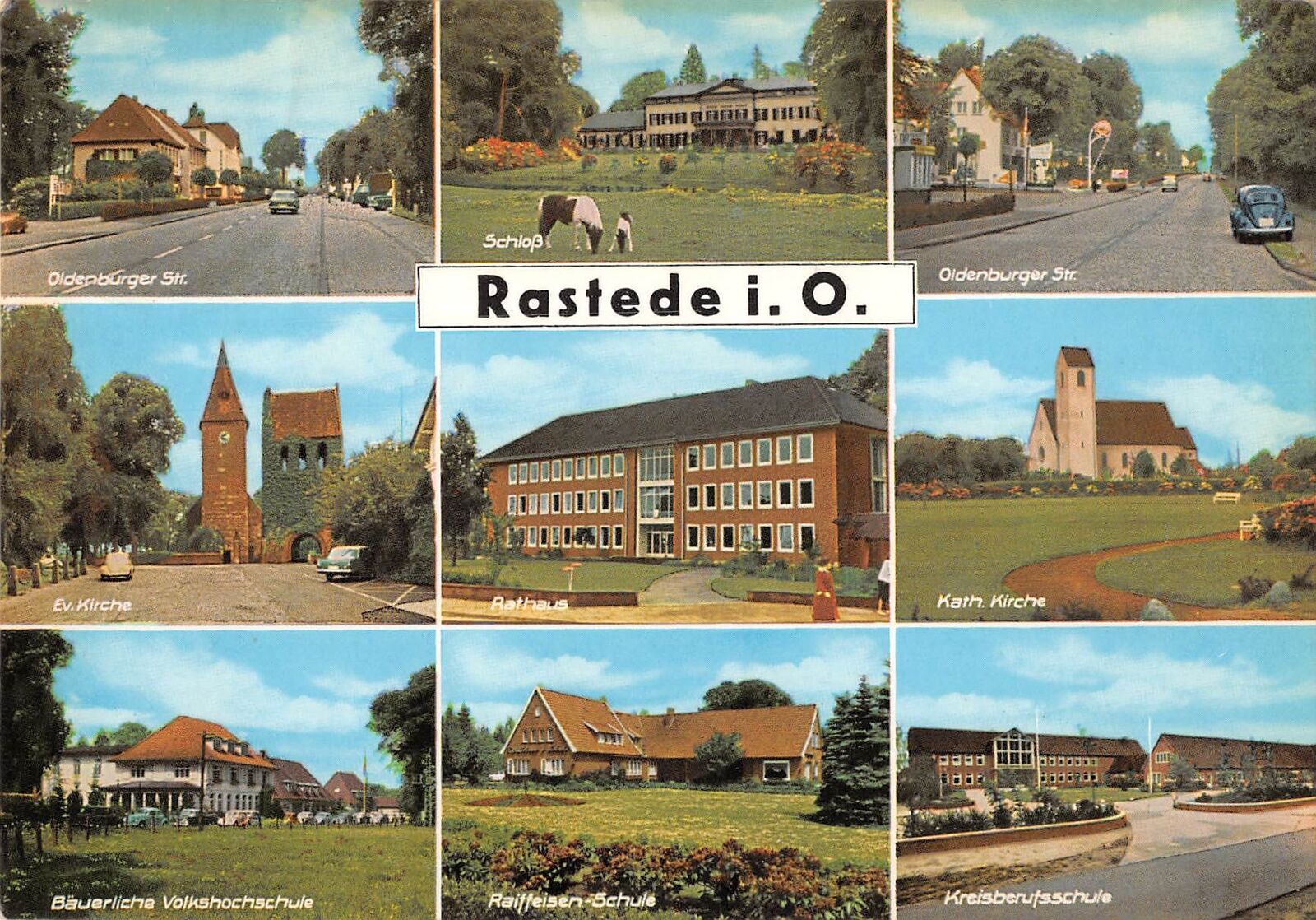 GG12144 Rastede multiviews Pferde Kirche Schloss Rathaus ...