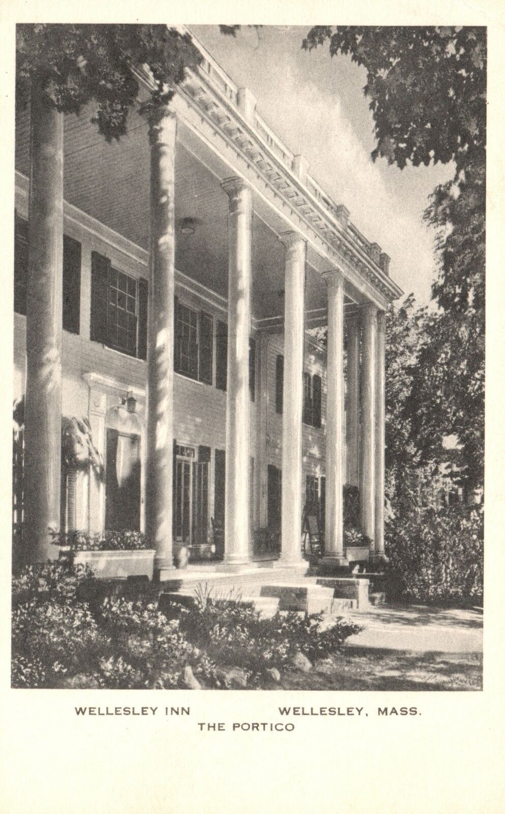 Vintage Postcard 1920's Wellesley Inn The Portico Hotel Massachusetts ...