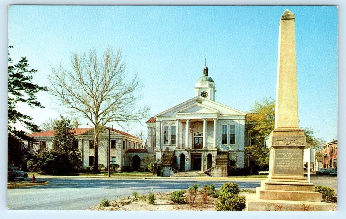 AIKEN, South Carolina SC~ Confederate Monument COUNTY COURT HOUSE 1950s ...