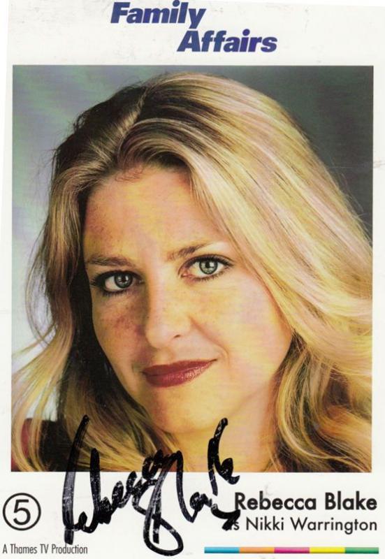 Rebecca Blake as Nikki Warrington Family Affairs TV Show Hand Signed ...
