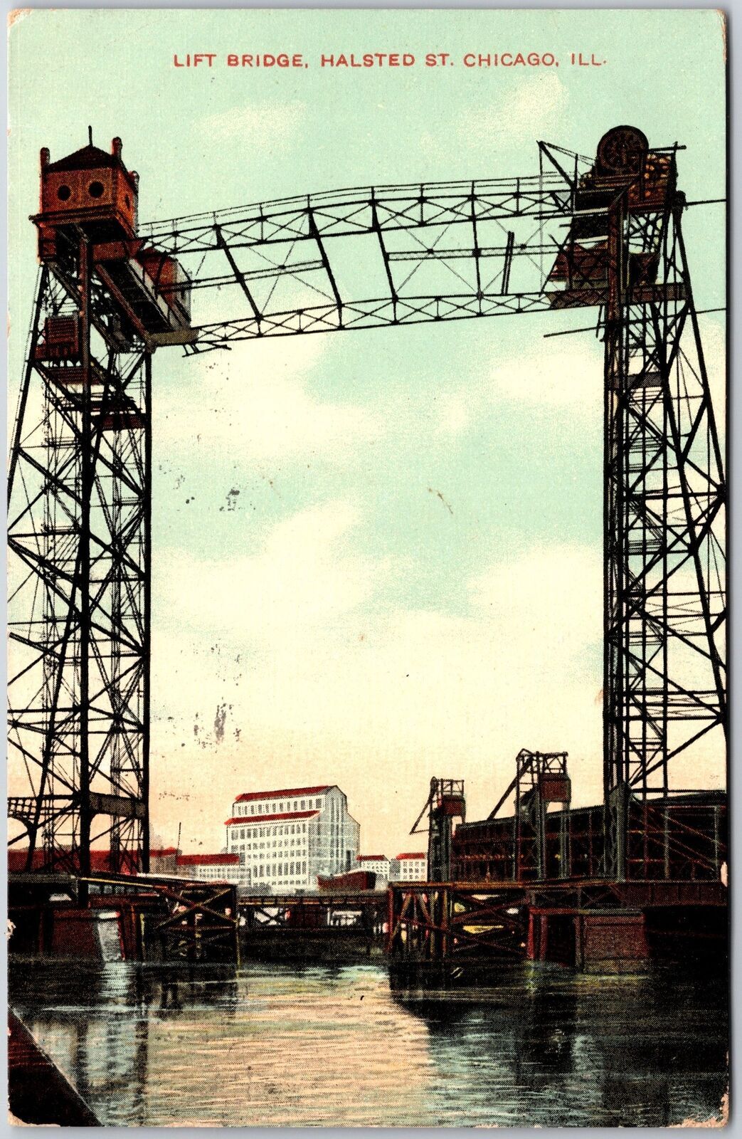 1909 Lift Bridge Halsted Street Chicago Illinois Unique Feature Posted ...
