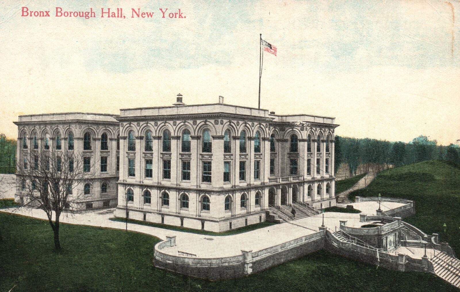 Vintage Postcard 1930's Bronx Borough Hall Old Municipal Building New ...