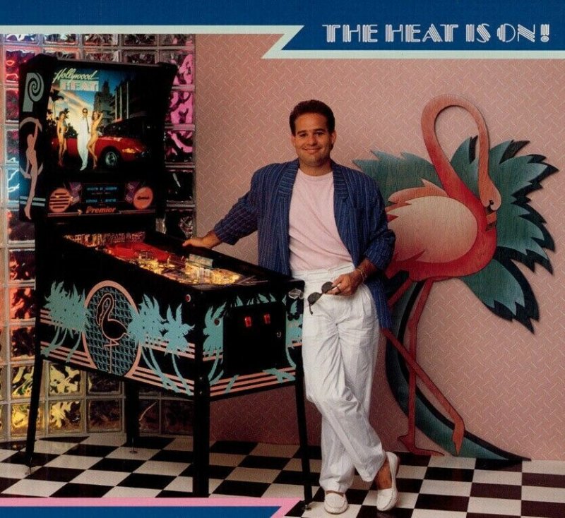 Hollywood Heat Pinball FLYER Original NOS 1986 Miami Vice Theme Retro ...