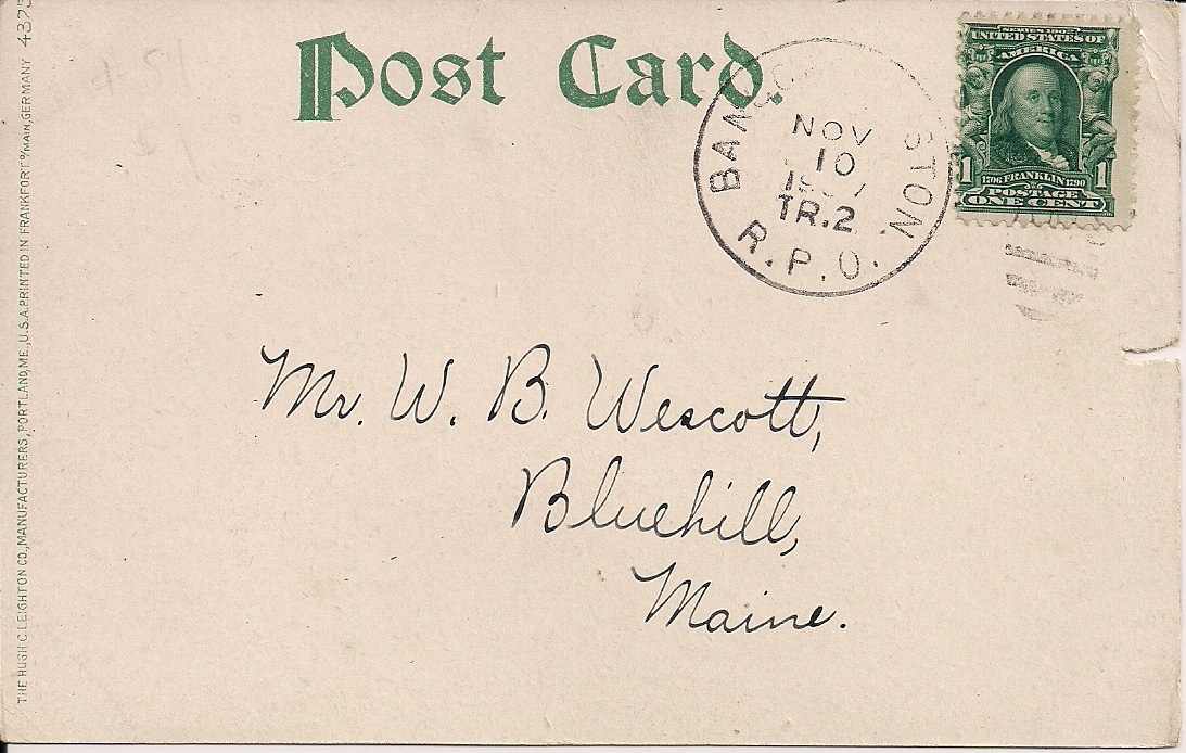 Waterville ME 1907 Main Street, Street Car, Trolley, Horse, Maine ...