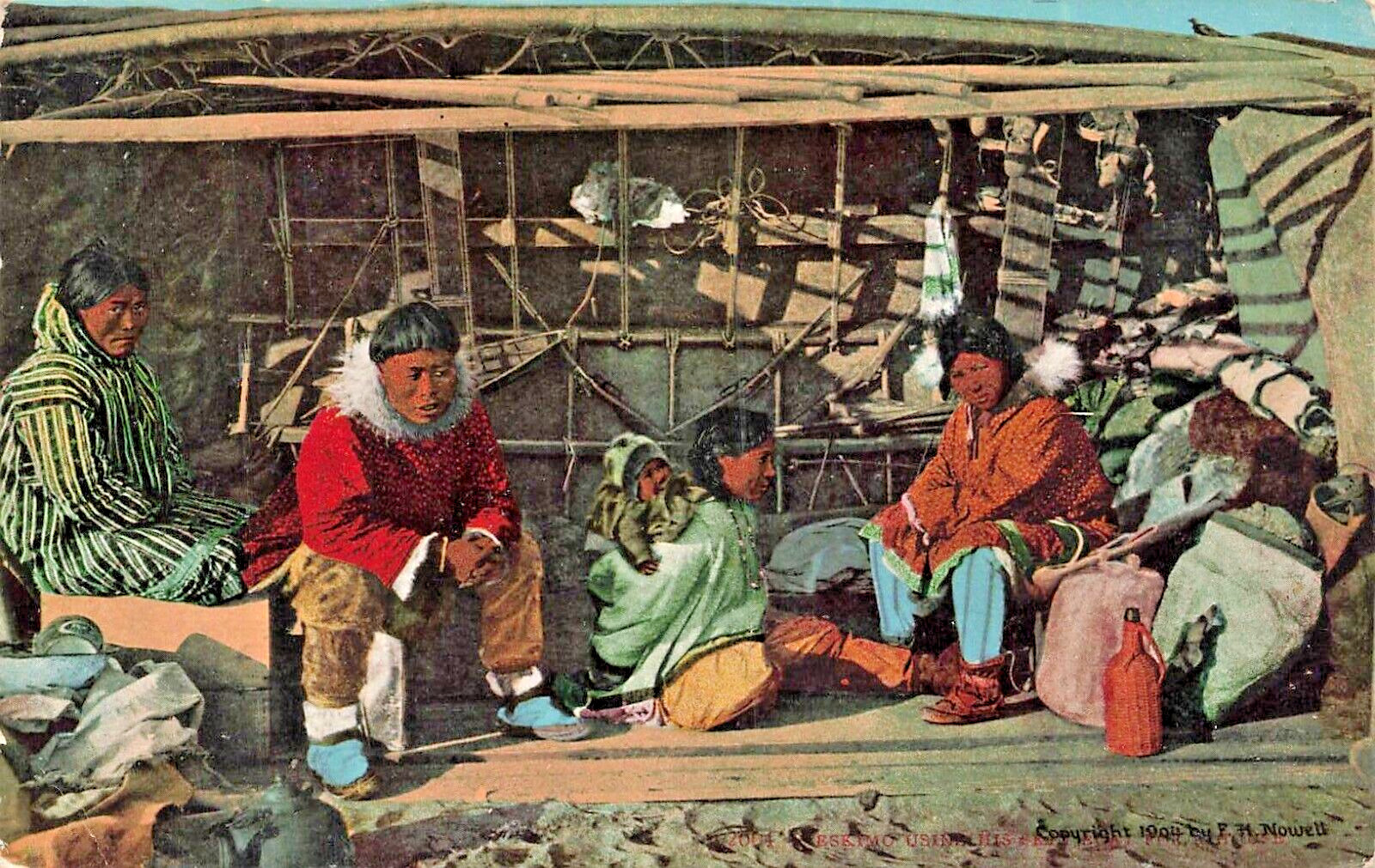 Alaska~Eskimo Using HIS Skin Boat for a House-Indigenous Native Indian ...