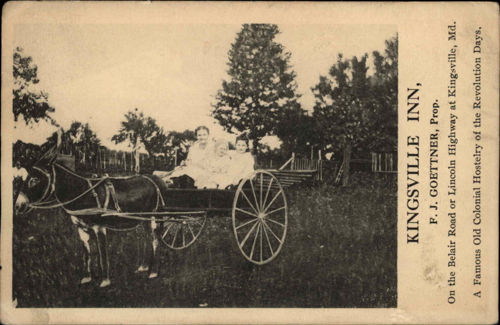 Belair Rd Lincoln Hwy at Kingsville MD Inn c1910 Postcard | United ...